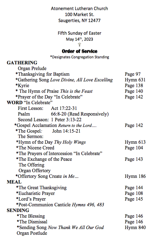 Current Bulletin – Atonement Lutheran Church